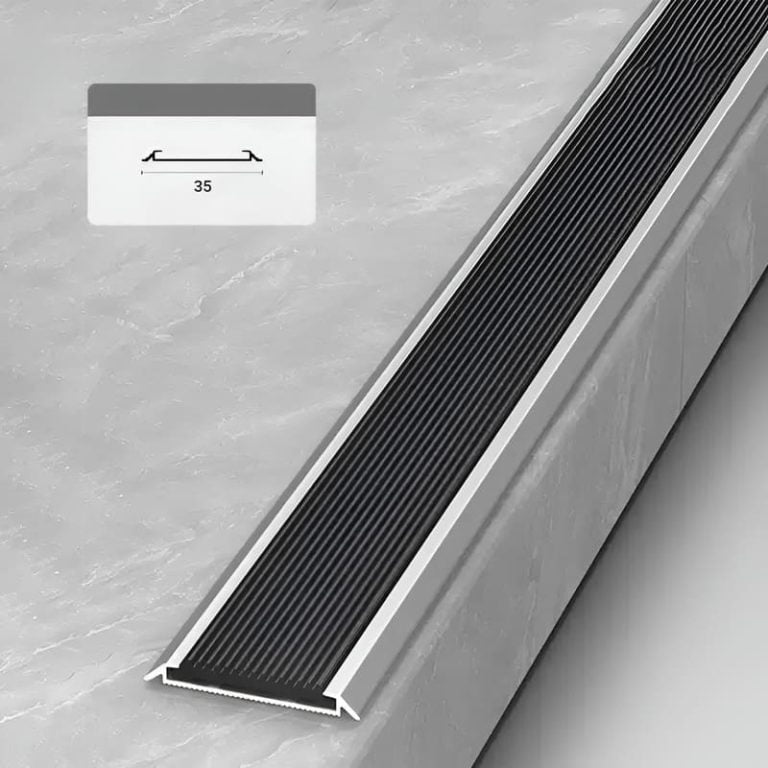 35mm Flush Flat Anti Slip Nosing For Wood Stairs Black