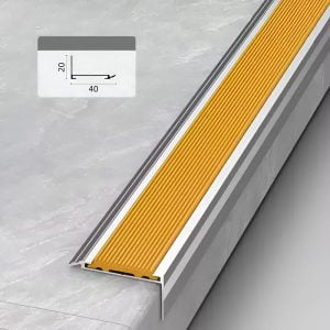 40x20mm Anti Slip Stair Nosing Yellow Rubber Strip
